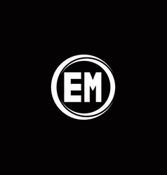 Em logo monogram with negative space style design Vector Image