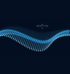 Array particles flowing dynamic sound wave 3d Vector Image