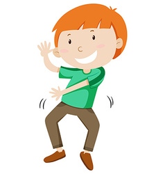 Little boy dancing alone Royalty Free Vector Image