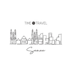 One single line drawing muscat city skyline Vector Image