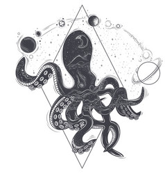 Geometric of an octopus and Royalty Free Vector Image
