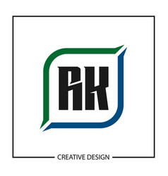 Initial letter rk logo template design Royalty Free Vector