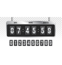 Countdown clock flip counter digital timer Vector Image