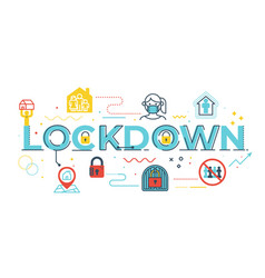 Lockdown word lettering Royalty Free Vector Image