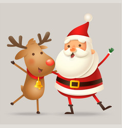 Santa calus his wife mrs claus and two reindeer Vector Image