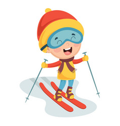Kid skiing Royalty Free Vector Image - VectorStock