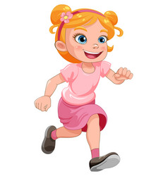 Running girl cartoon character Royalty Free Vector Image