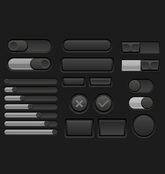 Buttons black interface icons Royalty Free Vector Image