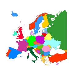 Map of europe with country borders isolate Vector Image