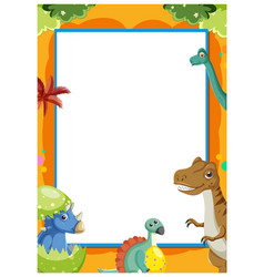 Prehistoric animals border frame template with Vector Image