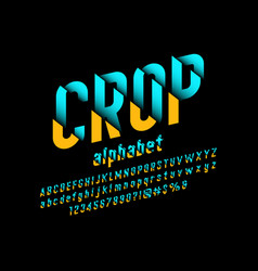 Stylized colorful 3d font edge alphabet letters Vector Image