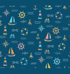 Cute nautical background Royalty Free Vector Image