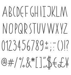 Simple hand drawn font Royalty Free Vector Image