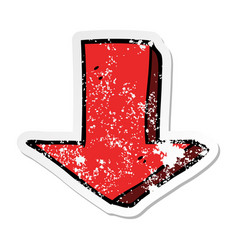 Distressed sticker of a cartoon arrow Royalty Free Vector