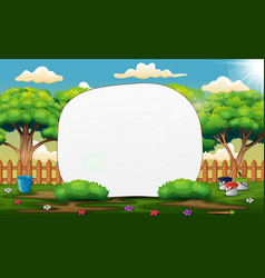 Frame template with happy kids playing on nature Vector Image