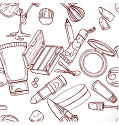 Set of doodles on cosmetics cream face powder Vector Image