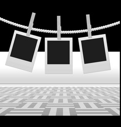 Photo frames and pin Royalty Free Vector Image