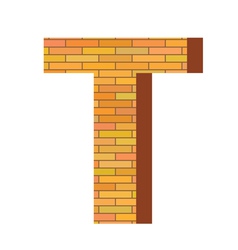 Brick work with letter t Royalty Free Vector Image