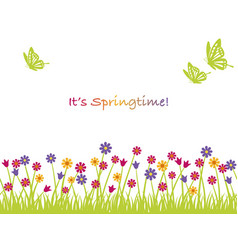 Seamless floral border blooming colorful Vector Image