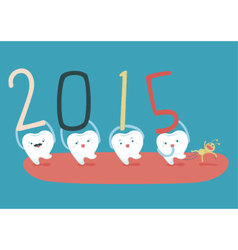 Happy new years teeth Royalty Free Vector Image
