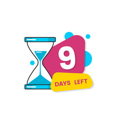 Colorful 3 days left sticker with flat geometric Vector Image