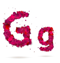 Autumn stylized alphabet with foliage letter g Vector Image