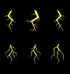 Realistic lightnings with transparency for design Vector Image