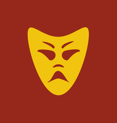 Comedy and tragedy theater masks engraving Vector Image