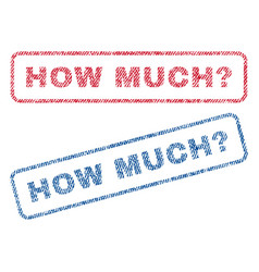 How much question textile stamps Royalty Free Vector Image
