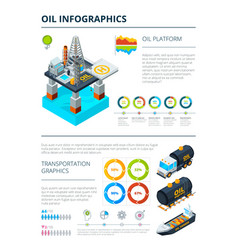 Infographics oil industry production theme Vector Image