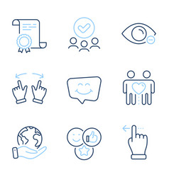 Touchscreen gesture eye drops and friendship Vector Image