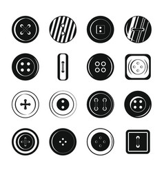 Clothes button icons set simple style Royalty Free Vector
