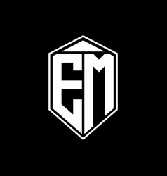 Em logo monogram with slash style design template Vector Image