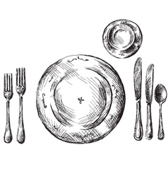 Festive table setting Royalty Free Vector Image