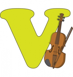 V is for violin Royalty Free Vector Image - VectorStock
