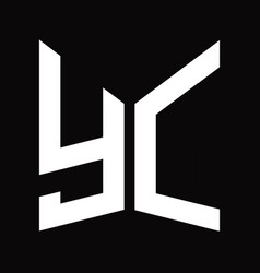 Yc logo letter monogram with triangle slice Vector Image