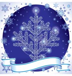 Silver christmas tree Royalty Free Vector Image