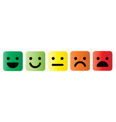 Basic emoticons set in square with rounded corners