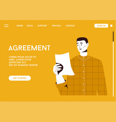 Coloring page contract and business handshake Vector Image