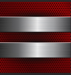 Metal background with red element Royalty Free Vector Image