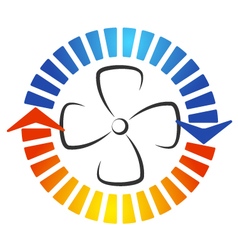 Air cooler logo with wind concept Royalty Free Vector Image