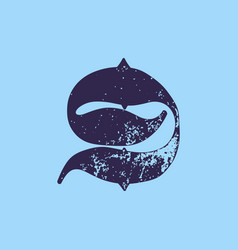 Number nine calligraphy logo in horror style with Vector Image