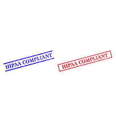 Hipaa compliant grunge rubber seal stamps with Vector Image