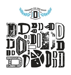 Capital Letter D for Monograms Emblems and Logos Vector Image