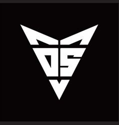 Ds logo monogram with hexagon line rounded design Vector Image