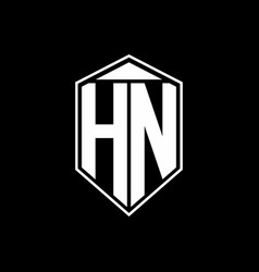 Hn logo monogram emblem style with crown shape Vector Image