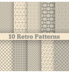 Retro different seamless patterns tiling Vector Image