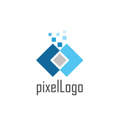 Square pixel logo Royalty Free Vector Image - VectorStock