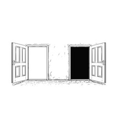 Cartoon open modern door Royalty Free Vector Image