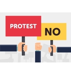 Hand holding a sign or blank poster horizontal Vector Image